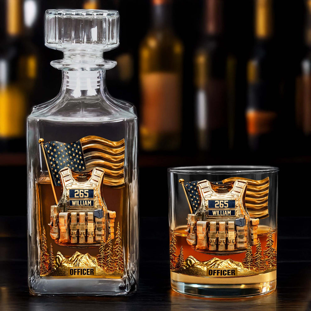 Personalized Police Officer Whiskey Glass QFND5060801 – Custom Gifts Design