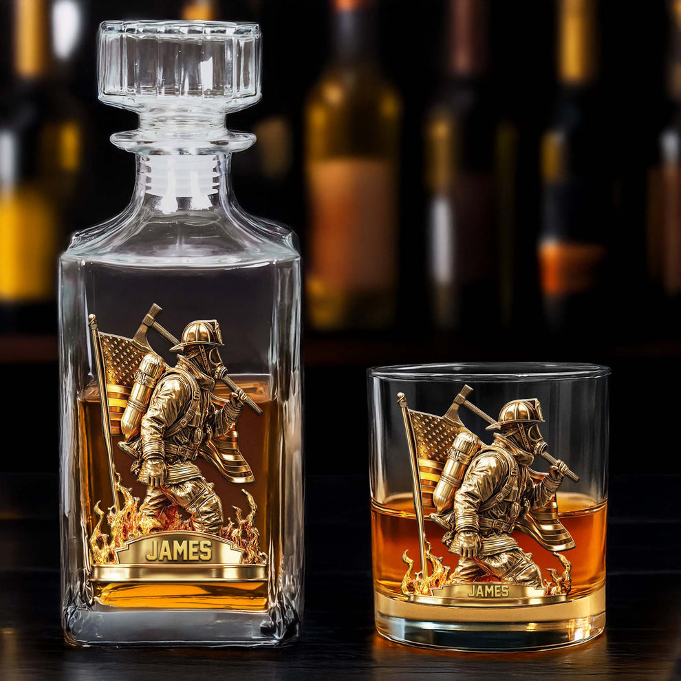 Personalized Firefighter Whiskey Glass QFND5050803 – Custom Gifts Design